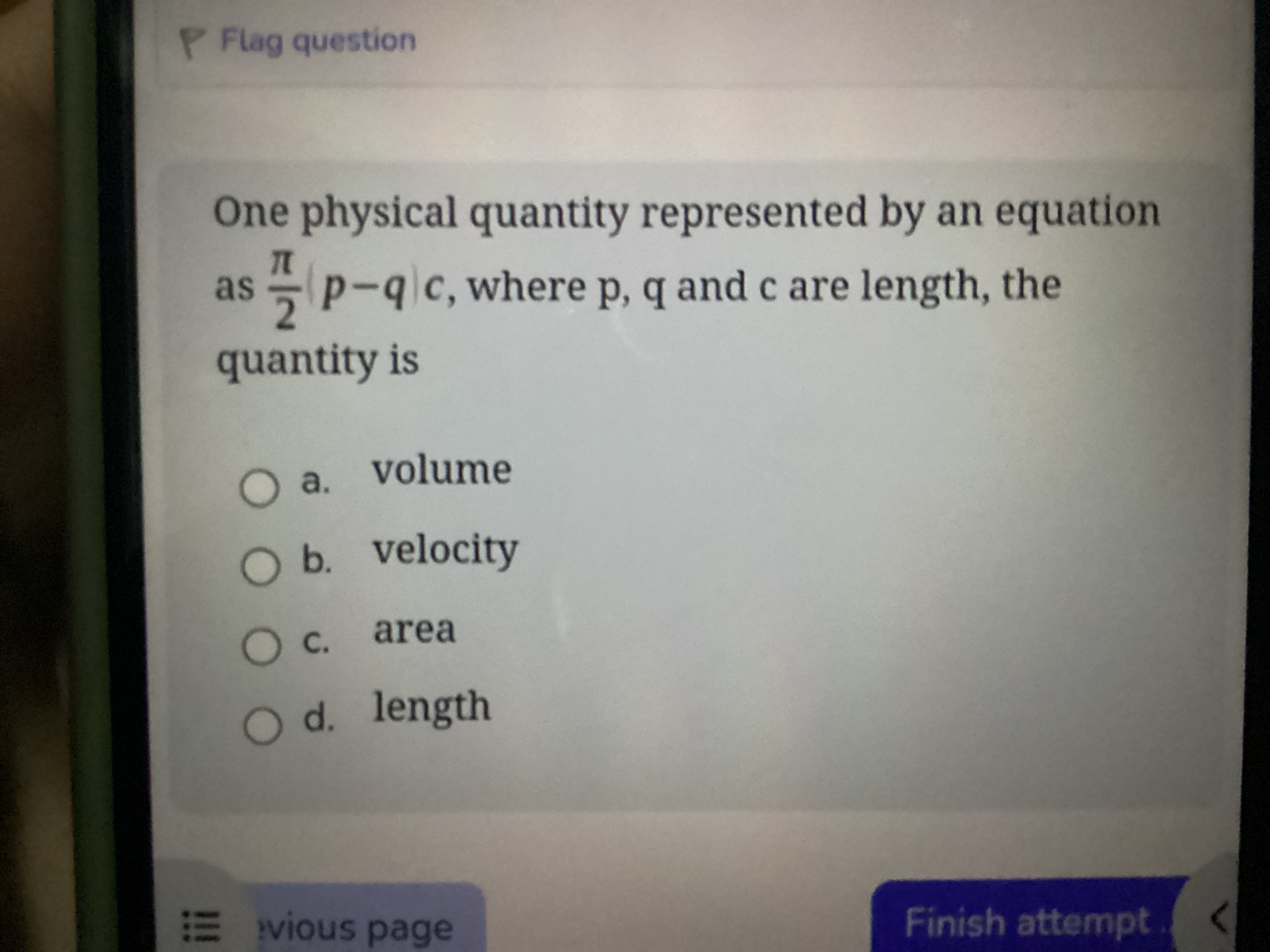 Solved One physical quantity represented by an | Chegg.com