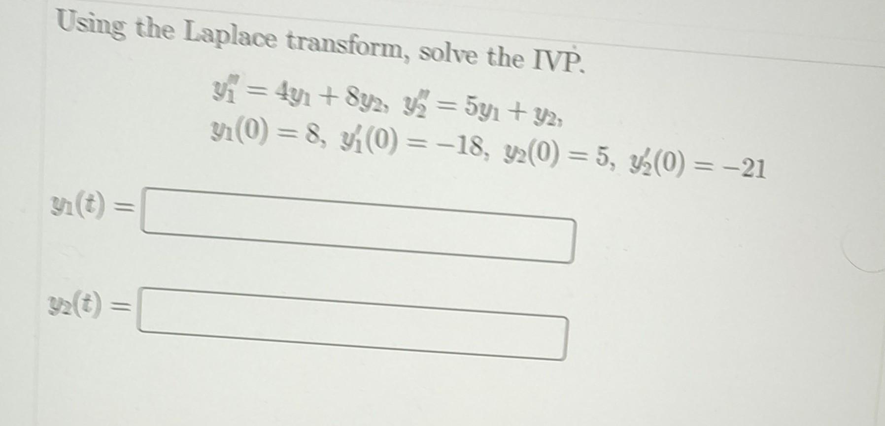Solved Using the Laplace transform, solve the IVP. | Chegg.com