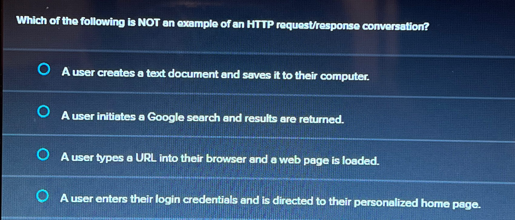 Solved Which of the following is NOT an example of an HTTP | Chegg.com
