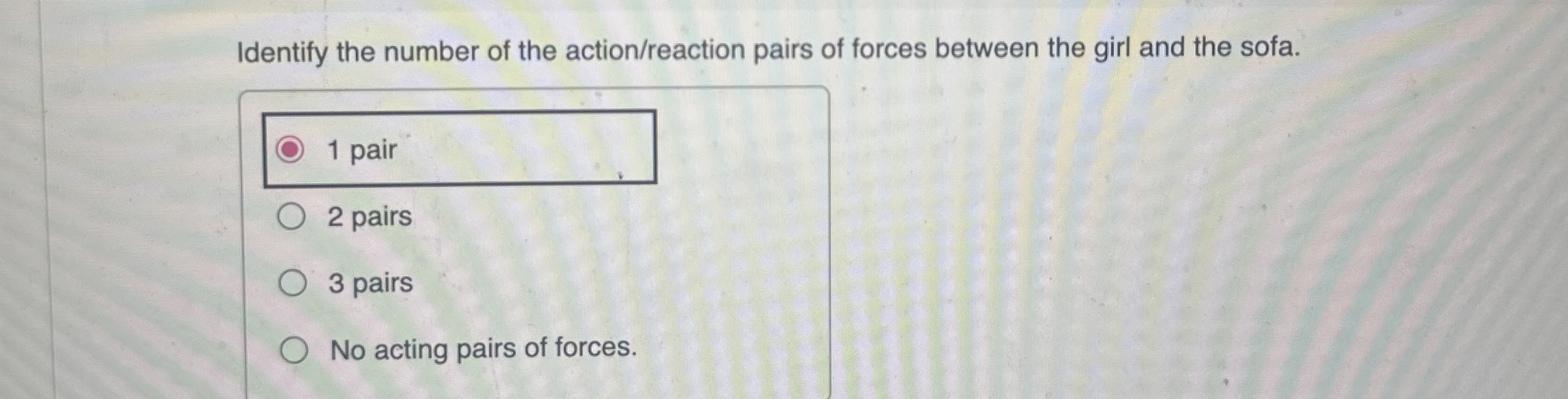 Solved Identify the number of the action/reaction pairs of | Chegg.com