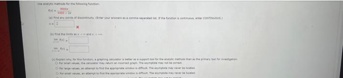 Solved Use analytic methods for the following function 3000 | Chegg.com