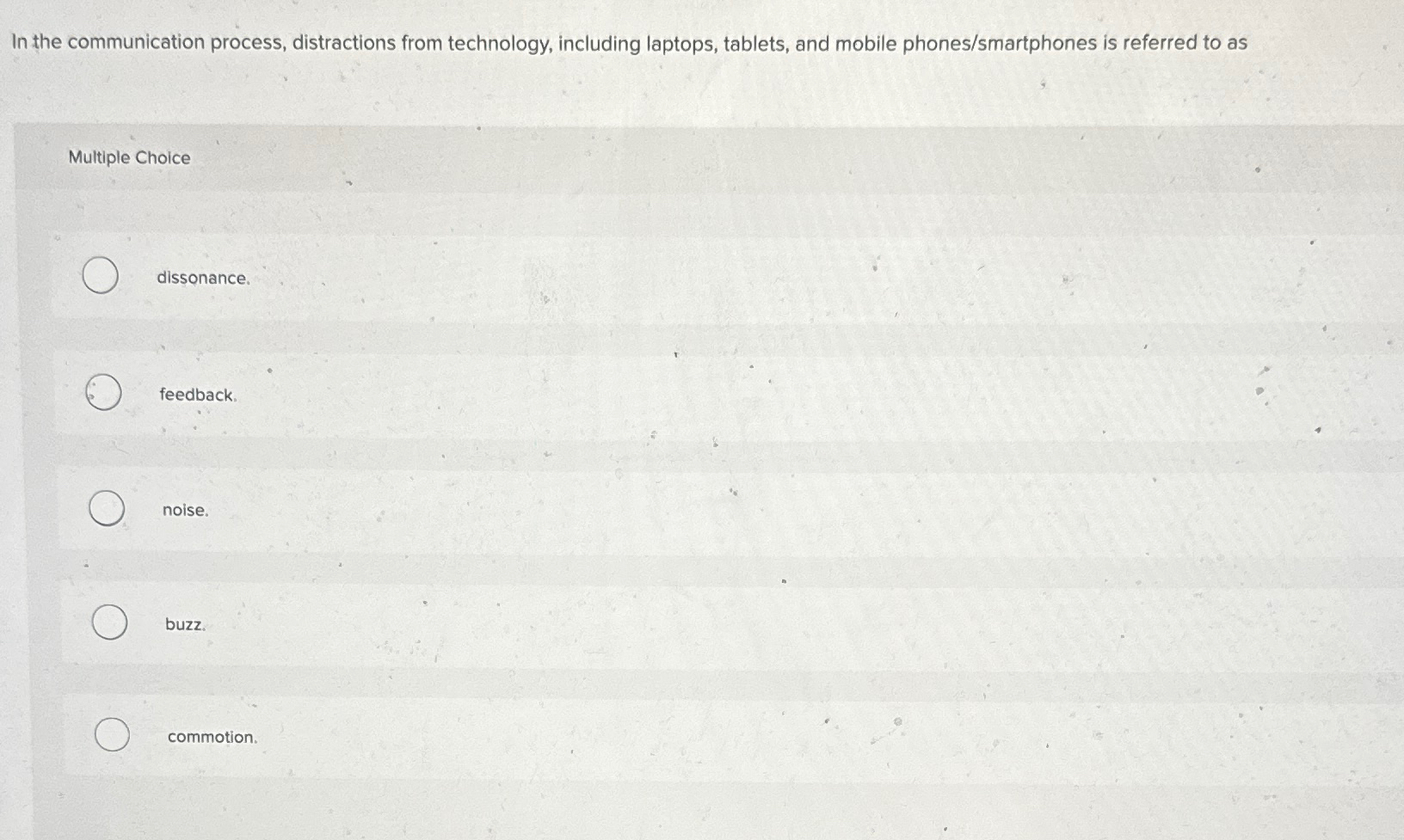 Solved In the communication process, distractions from | Chegg.com