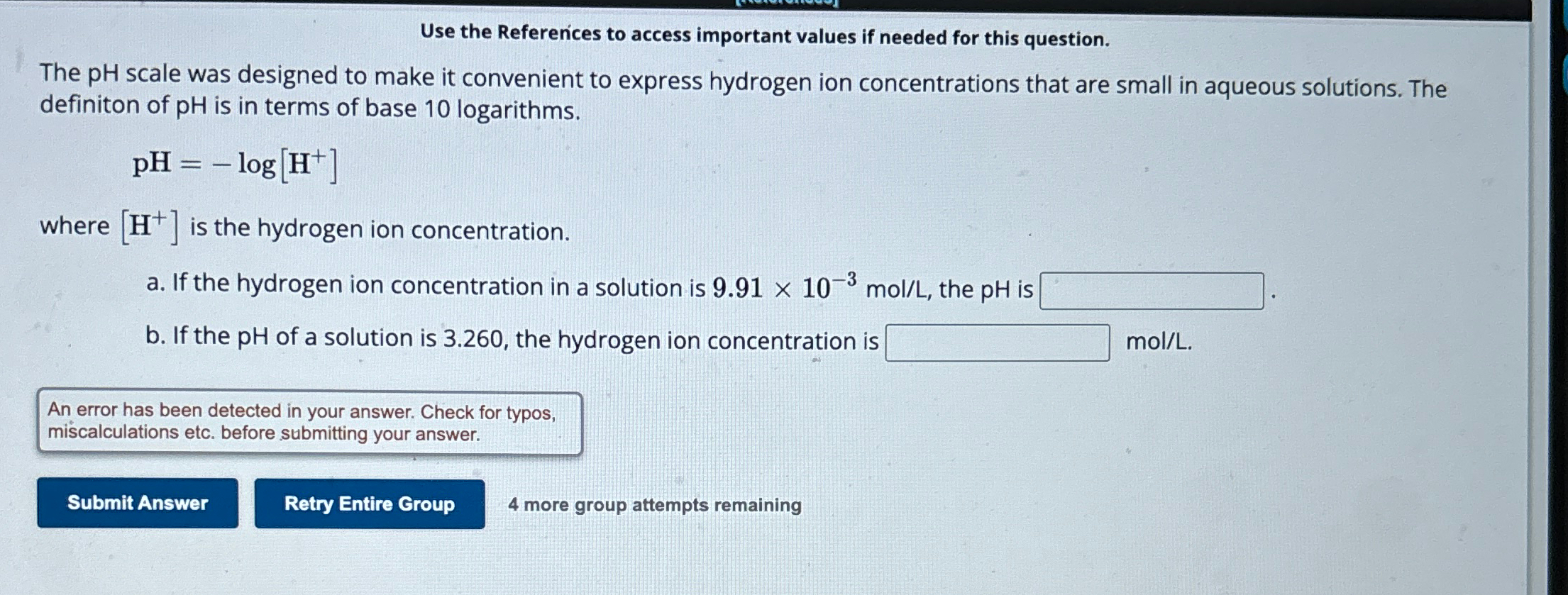 Solved Use the References to access important values if | Chegg.com
