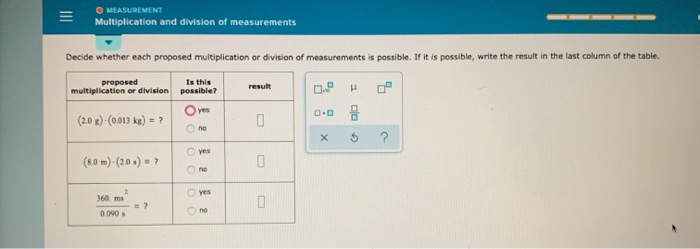 Solved MEASUREMENT Multiplication and division of | Chegg.com