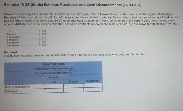 Solved Exercise 13-34 (Static) Estimate Production and | Chegg.com