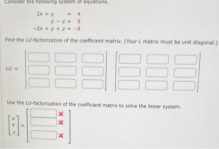 Solved Consider the following system of equations. | Chegg.com