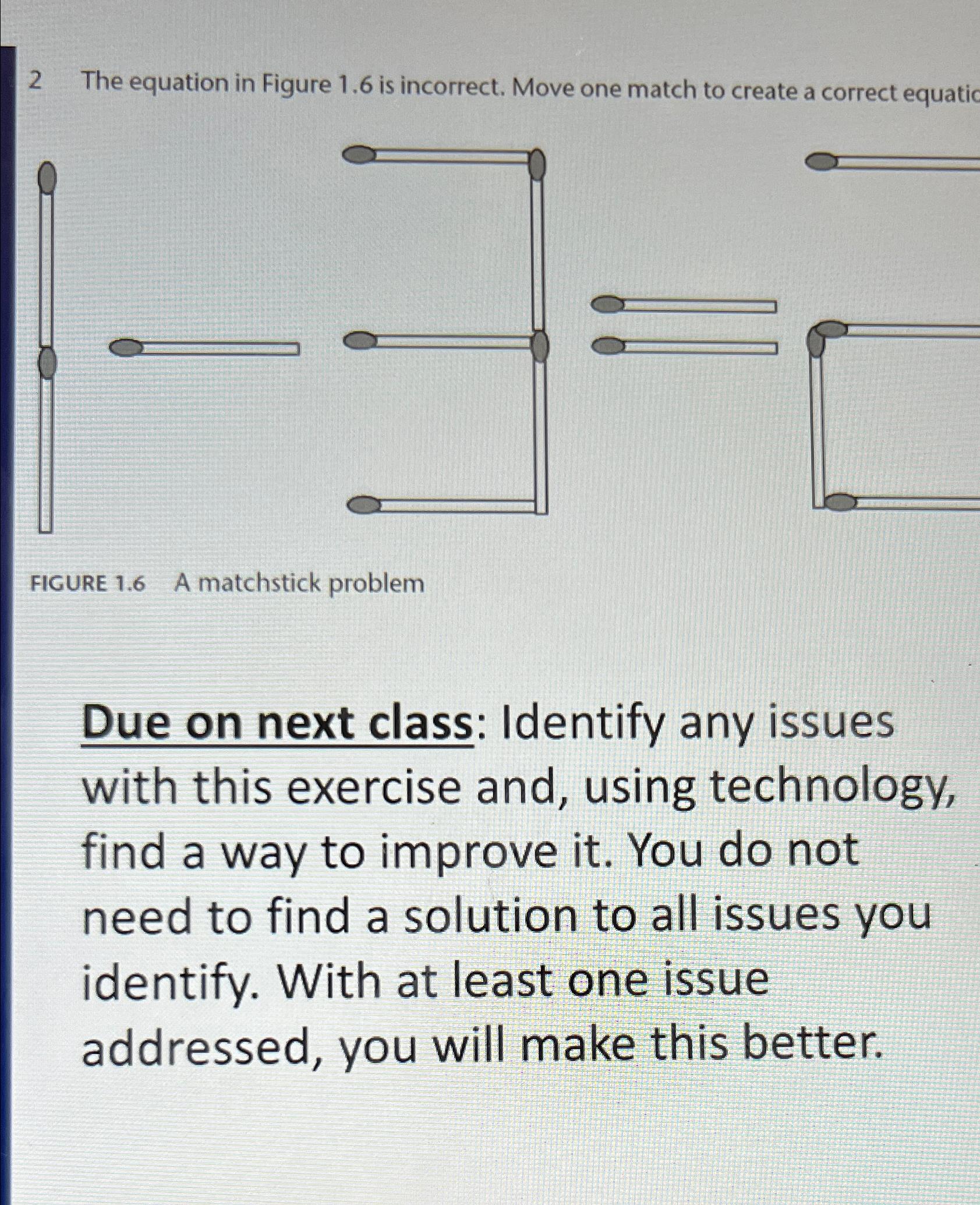 Solved 2The equation in Figure 1.6 ﻿is incorrect. Move one | Chegg.com