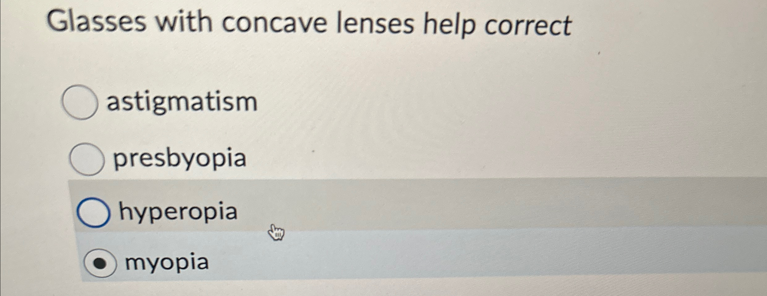 Solved Glasses with concave lenses help | Chegg.com