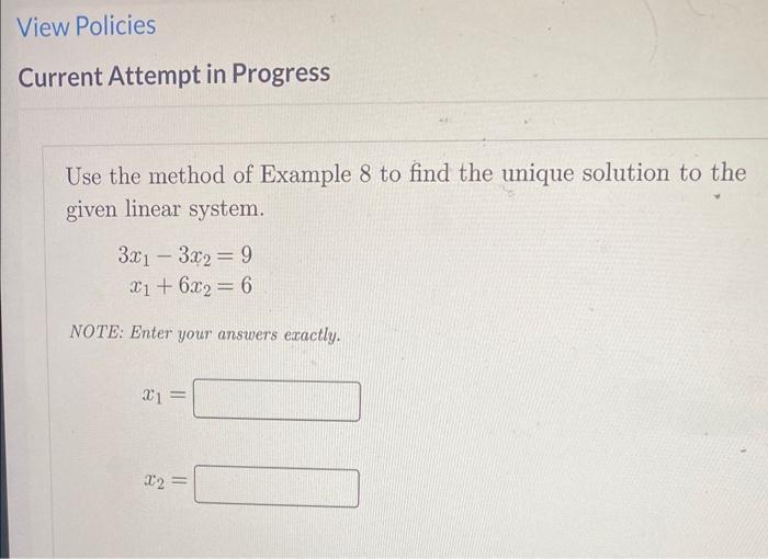 Solved Use the method of Example 8 to find the unique | Chegg.com