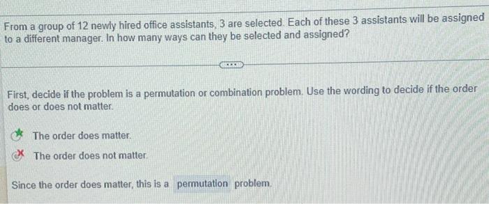 Solved Please explain why this is considered a permutation | Chegg.com