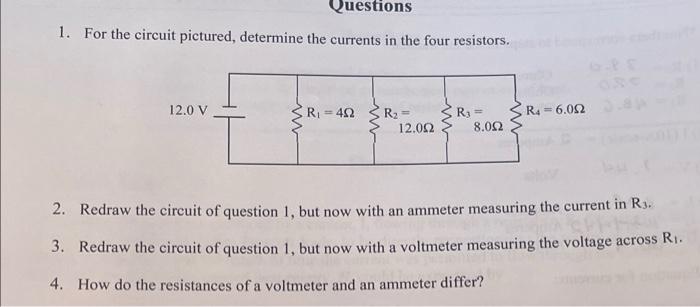 Solved 1. For the circuit pictured, determine the currents | Chegg.com Solved 1. For the circuit pictured, determine the currents | Chegg.com