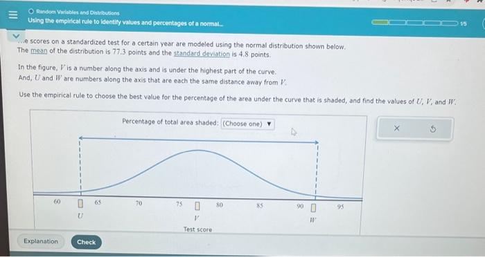 Solved .e scores on a standardized test for a certain year | Chegg.com