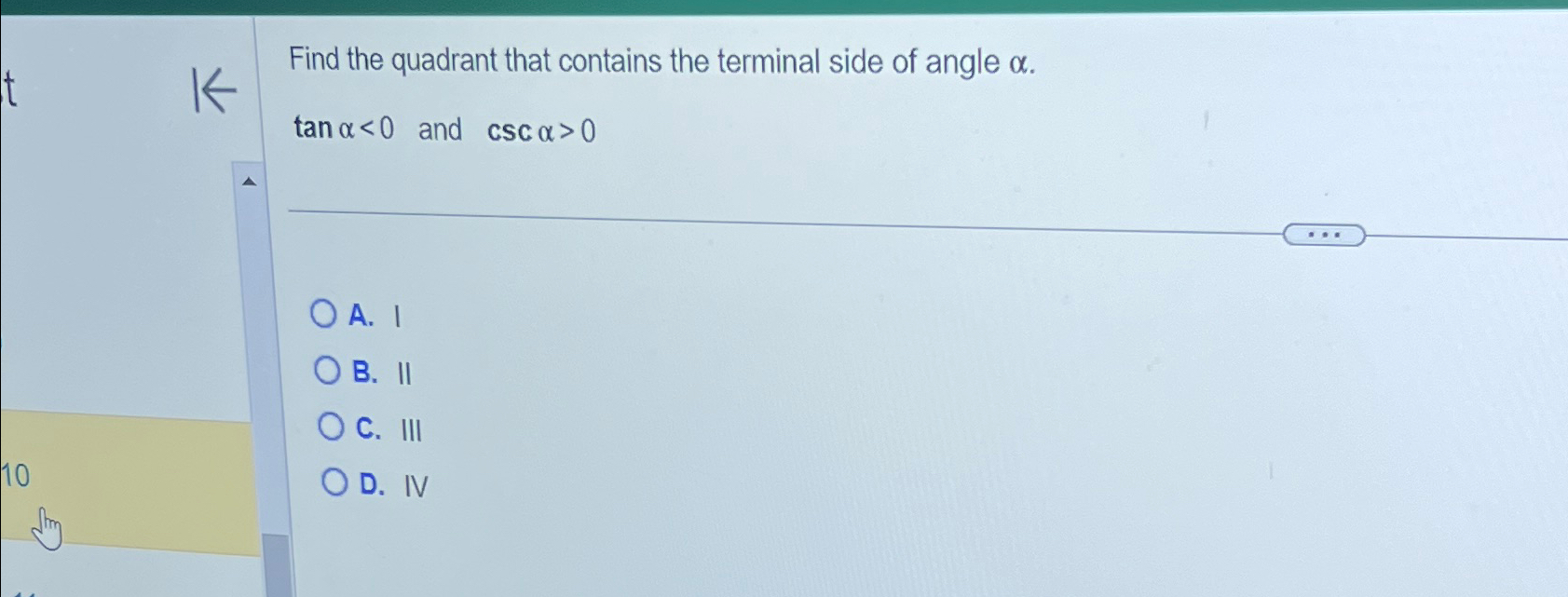 Solved Find the quadrant that contains the terminal side of | Chegg.com