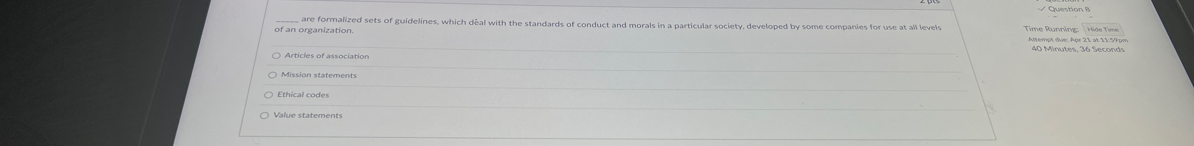 Solved q, ﻿are formalized sets of guidelines, which deal | Chegg.com