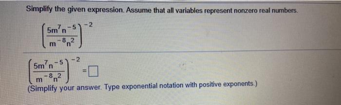 Solved Simplify the given expression. Assume that all | Chegg.com