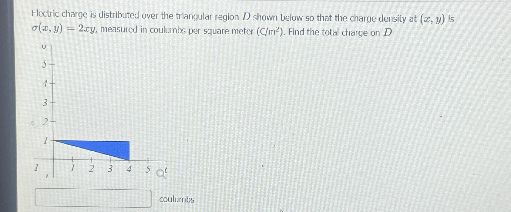 Solved Electric charge is distributed over the triangular | Chegg.com