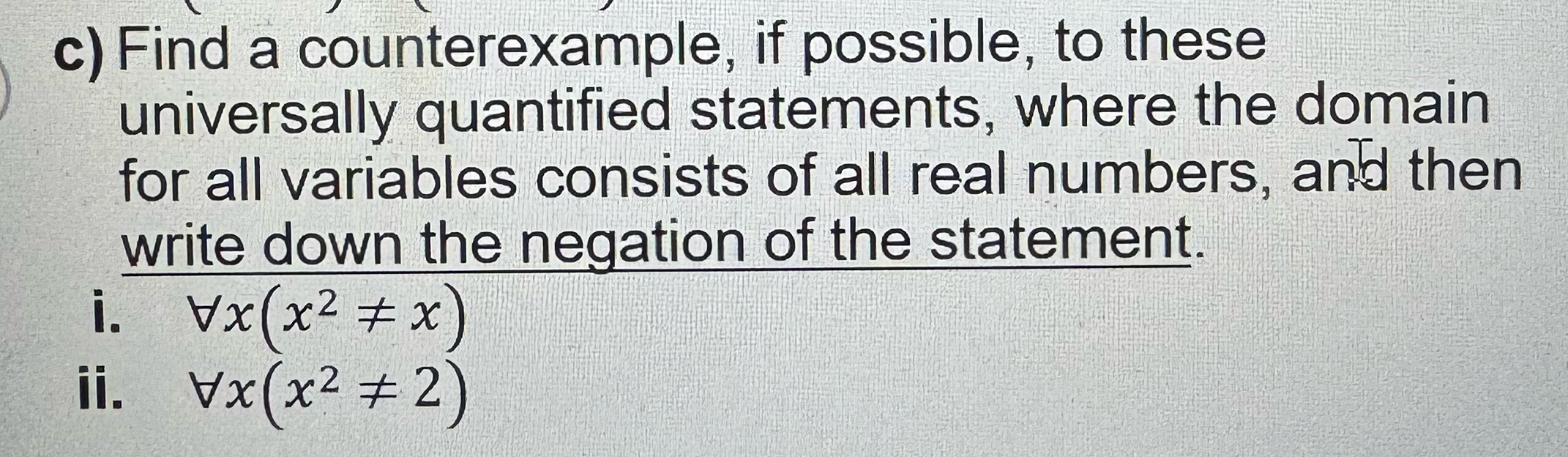 Solved c) ﻿Find a counterexample, if possible, to these | Chegg.com