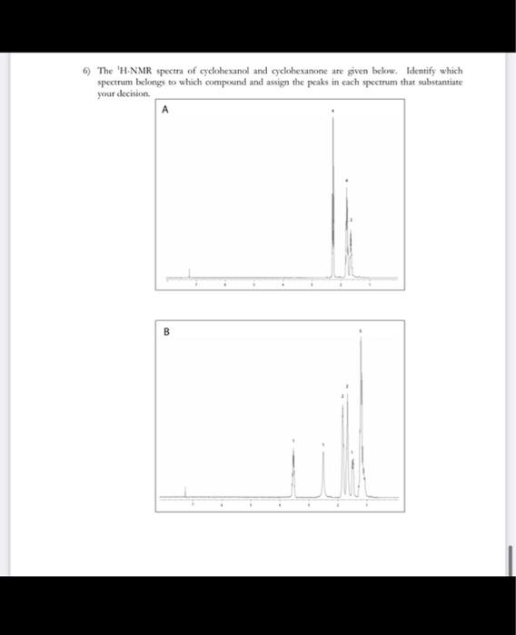 Solved 6) The 'H-NMR spectra of cyclohexanol and | Chegg.com