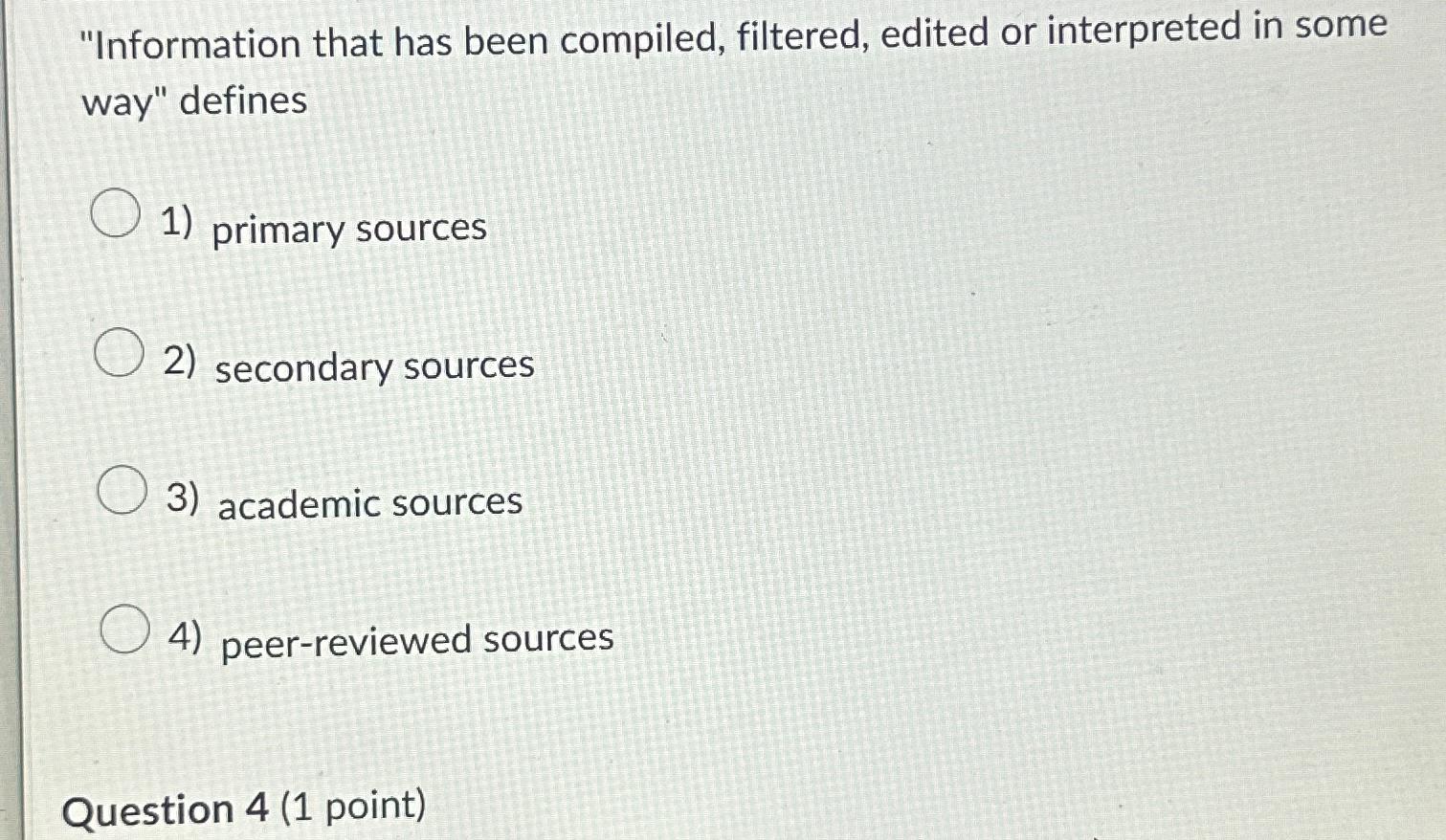 Solved "Information that has been compiled, filtered, edited | Chegg.com