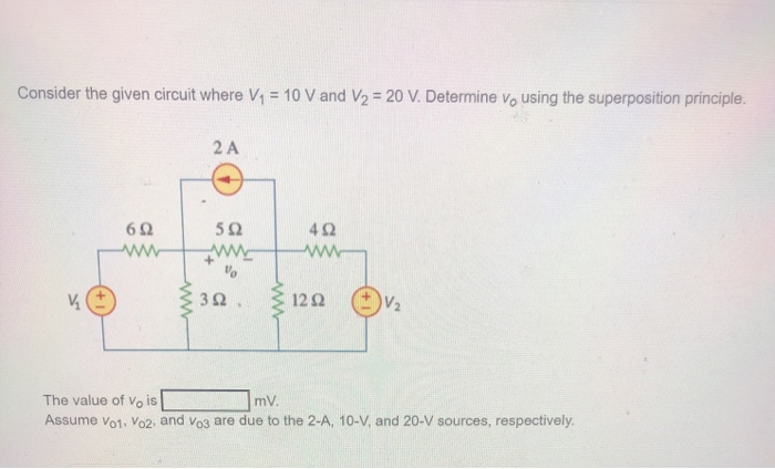 Solved Consider the given circuit where V1 = 10 V and V2 = | Chegg.com