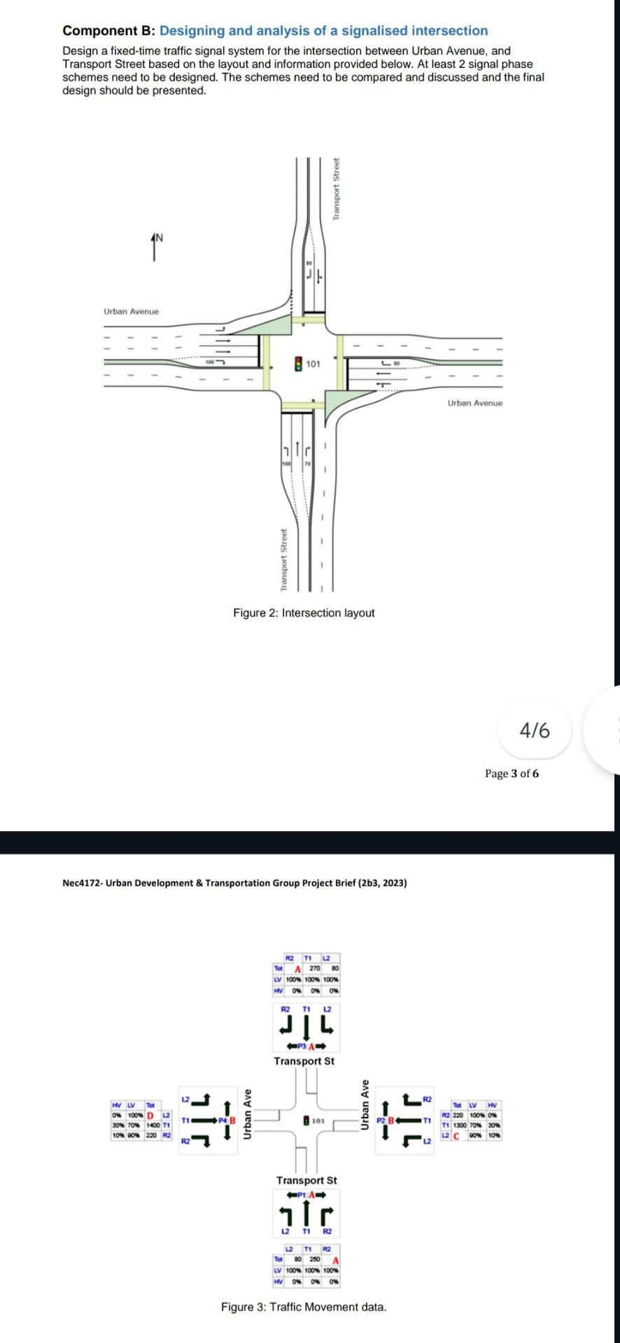 Solved Component B: Designing and analysis of a signalised | Chegg.com