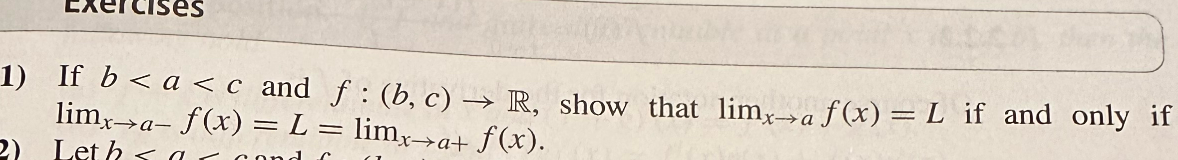 Solved If f:(b,c)→Rlimx→af(x)=Llimx→a-f(x)=L=limx→a+f(x)b | Chegg.com