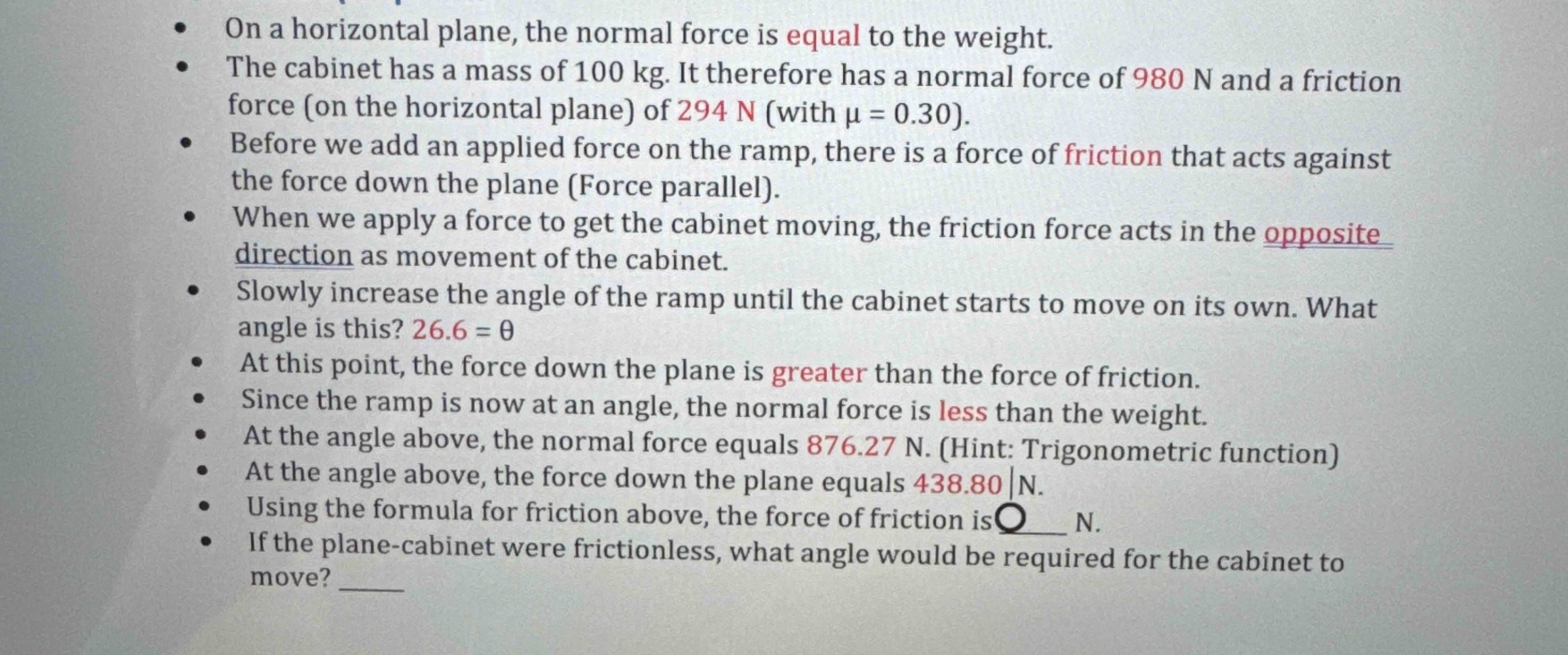 Solved - ﻿On a horizontal plane, the normal force is equal | Chegg.com