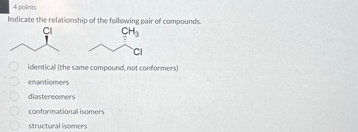 Solved 4 points Indicate the relationship of the following | Chegg.com