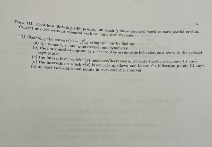 Solved Part II. Problem Solving (40 points, 20 each ) Show | Chegg.com Solved Part II. Problem Solving (40 points, 20 each ) Show | Chegg.com