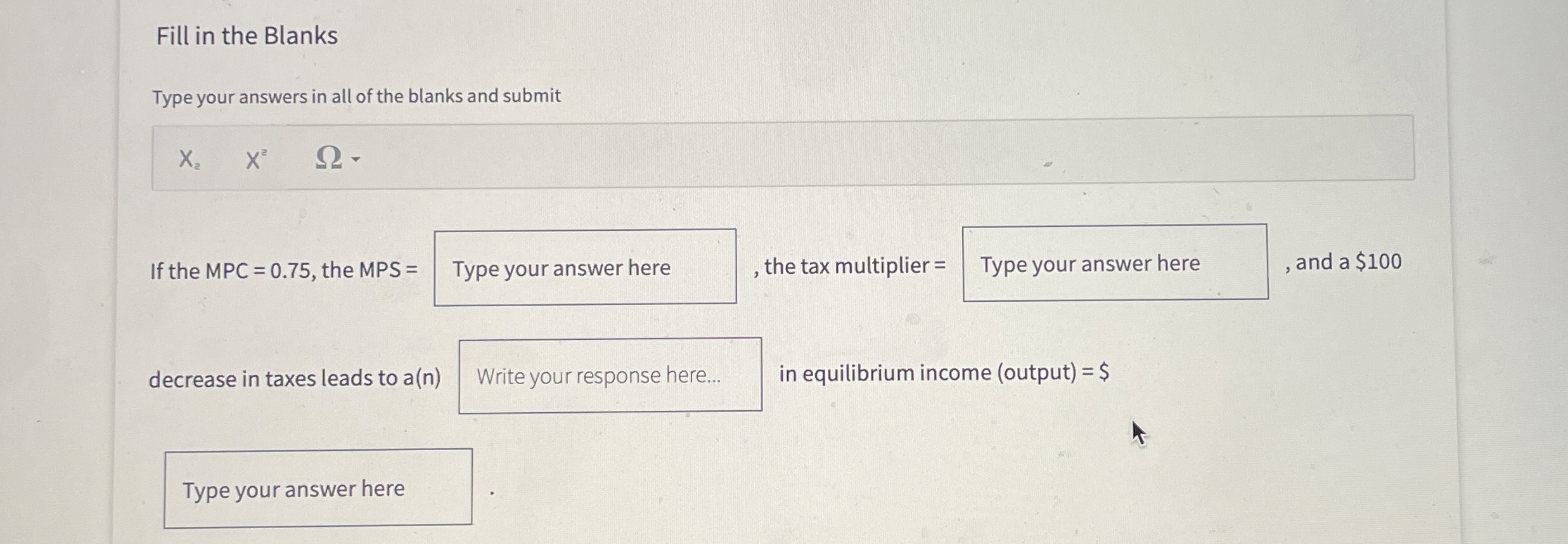 Solved Fill in the BlanksType your answers in all of the | Chegg.com