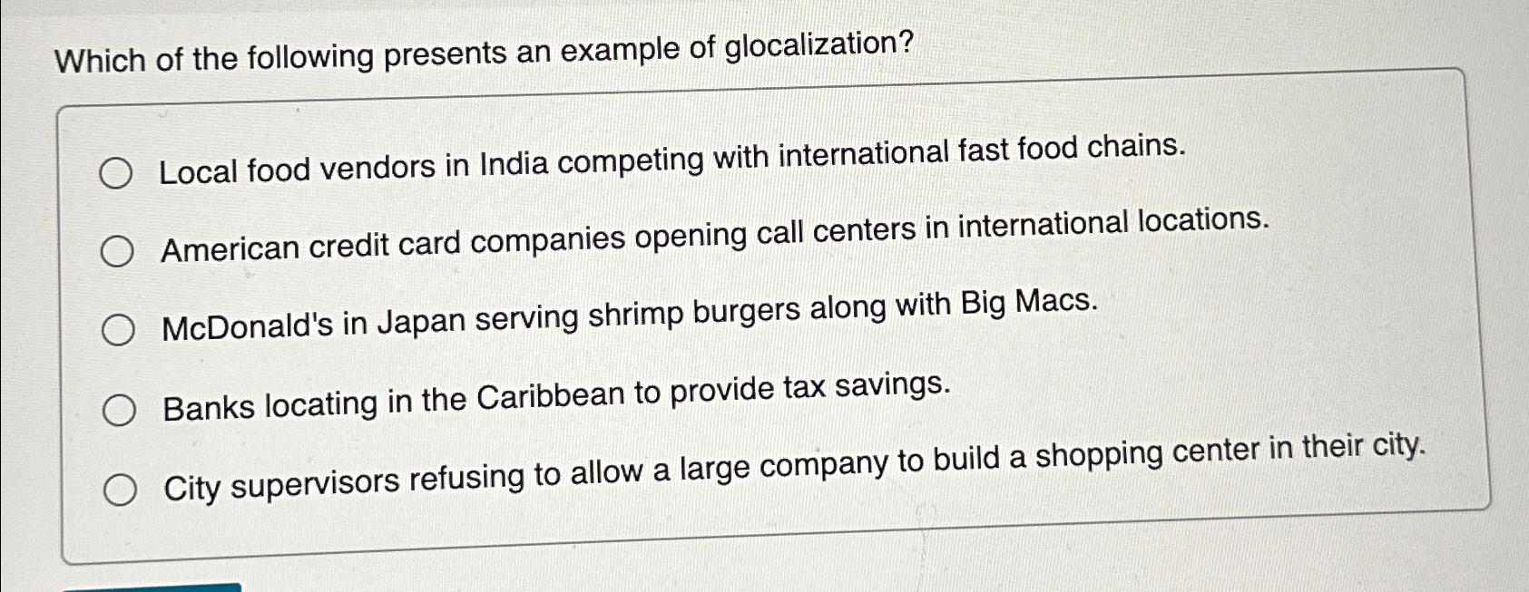 Solved Which of the following presents an example of | Chegg.com