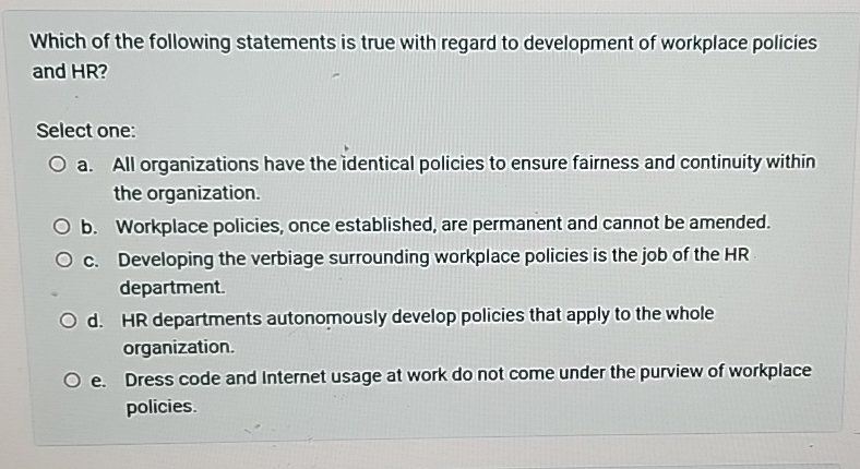 Solved Which of the following statements is true with regard | Chegg.com