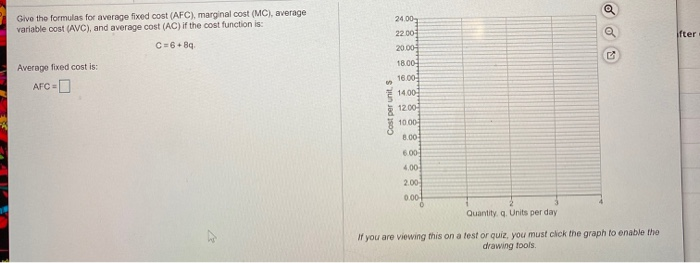 Solved 24.00 Give the formulas for average fixed cost (AFC), | Chegg.com