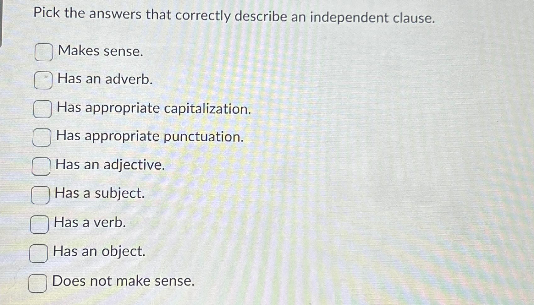 Solved Pick the answers that correctly describe an | Chegg.com