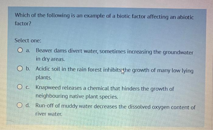 Solved Match the abiotic limiting factor to the rain forest | Chegg.com