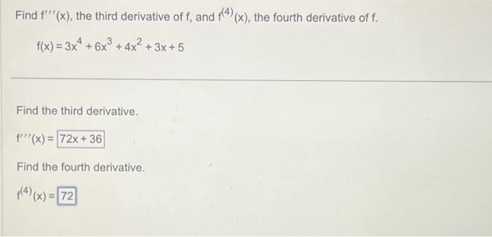 Solved Find \\( f^{\\prime \\prime \\prime}(x) \\), the | Chegg.com