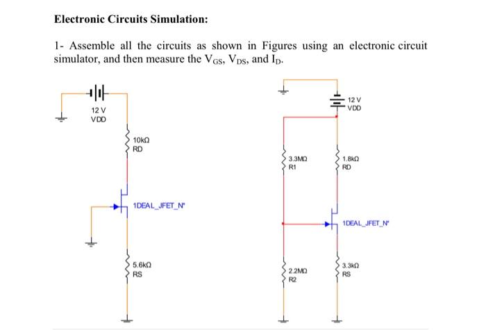 Solved Electronic Circuits Simulation: 1- Assemble all the | Chegg.com