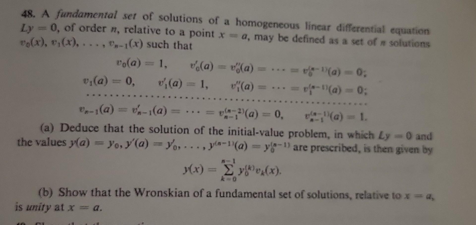 Solved 48. A fundamental set of solutions of a homogeneous | Chegg.com