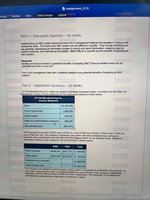 Solved Implementing an ABC system should proceed only if | Chegg.com