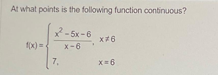 Solved At what points is the following function | Chegg.com
