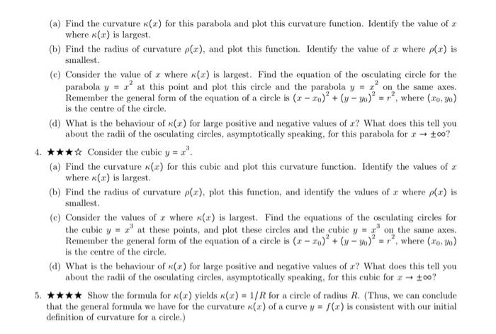 Solved particular case of curves that are graphs of | Chegg.com