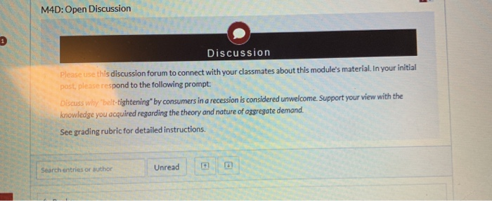 Solved M4D: Open Discussion Discussion ease use this | Chegg.com