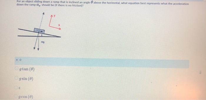 Solved For an object sliding down a ramp that is inclined an | Chegg.com