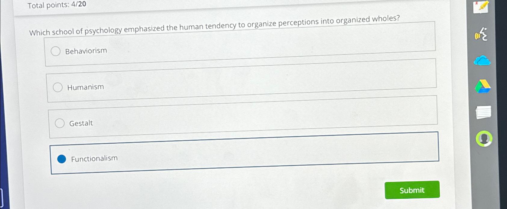Solved Total points: 420Which school of psychology | Chegg.com