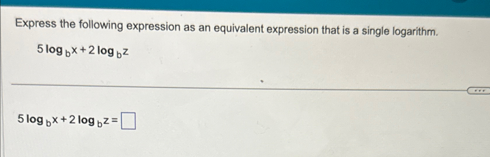 Solved Express the following expression as an equivalent | Chegg.com