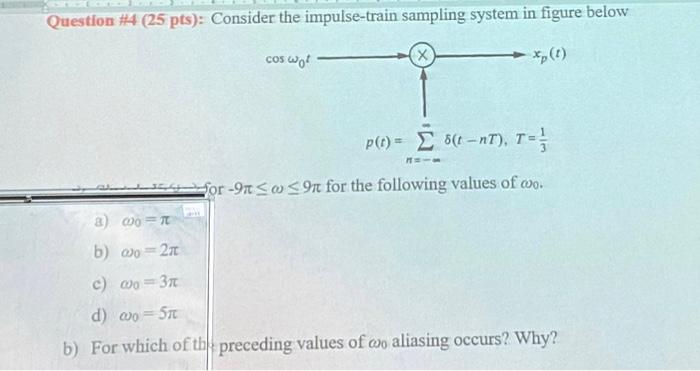 Solved Question \#4 (25 pts): Consider the impulse-train | Chegg.com Solved Question \#4 (25 pts): Consider the impulse-train | Chegg.com
