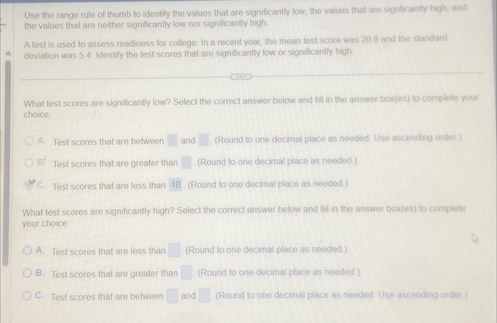 Solved Use the range rule of thumb to identify the values | Chegg.com