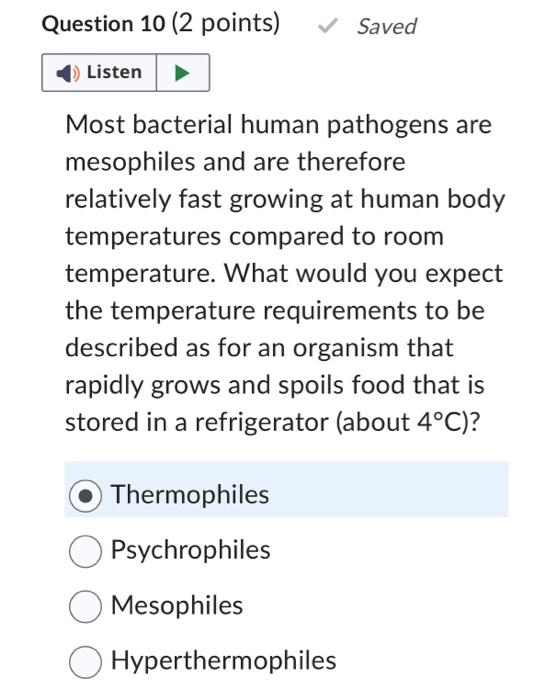 Question 10 (2 points) Saved Listen Most | Chegg.com