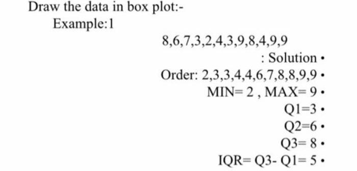Solved Draw the data in box plot:- Example:1 | Chegg.com