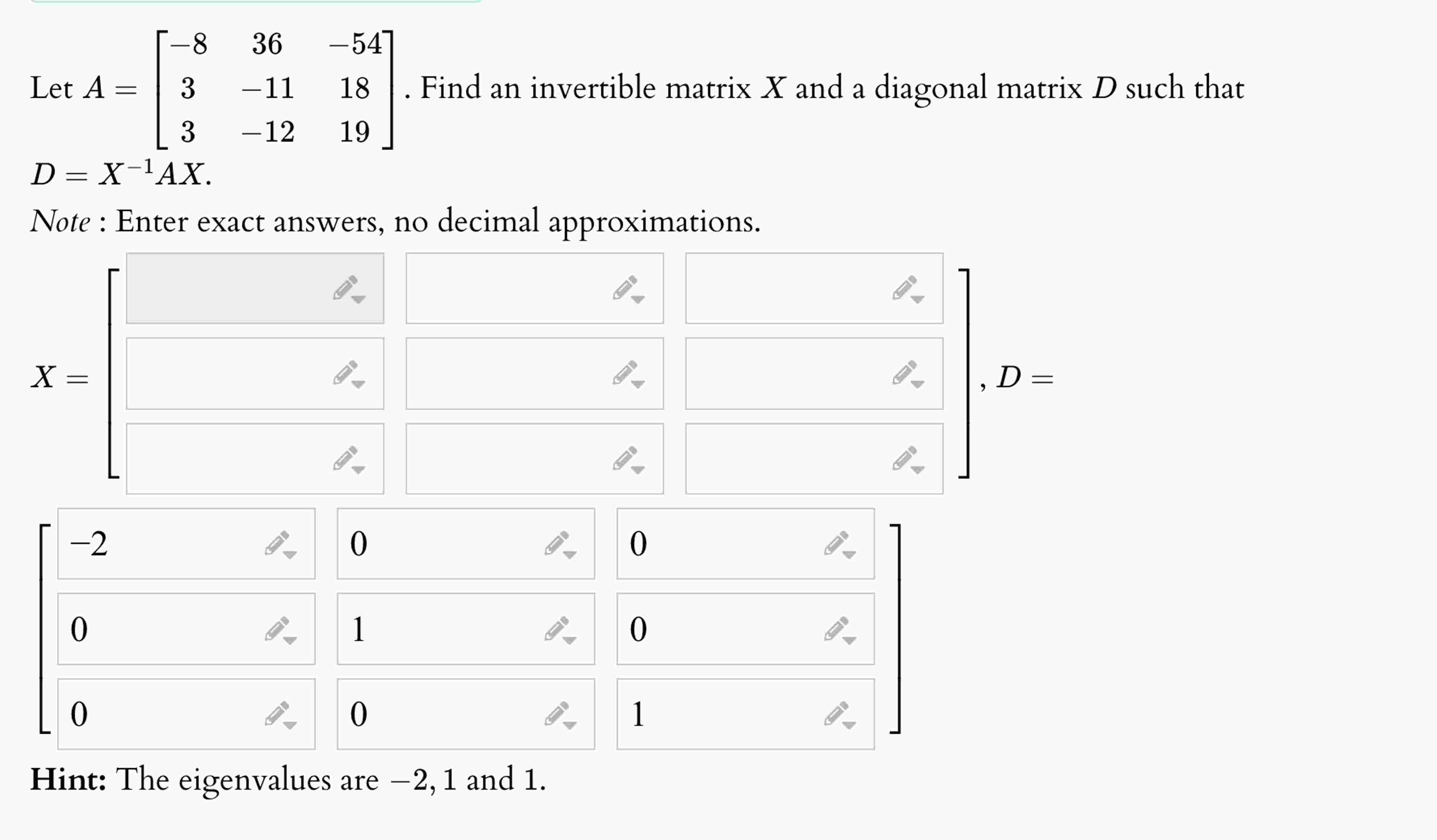 Solved Let A=[-836-543-11183-1219]. ﻿Find an ﻿invertible | Chegg.com